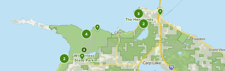 Best 10 Trails in Wilderness State Park: Map, Details | AllTrails