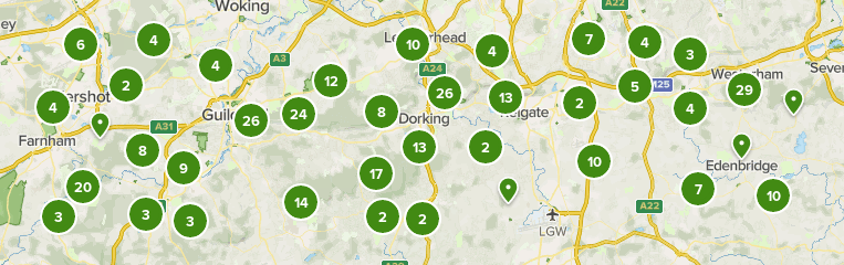 Best trails in Surrey Hills Area of Outstanding Natural Beauty, Surrey ...