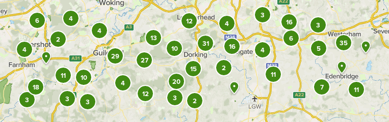 Best trails in Surrey Hills Area of Outstanding Natural Beauty, Surrey ...