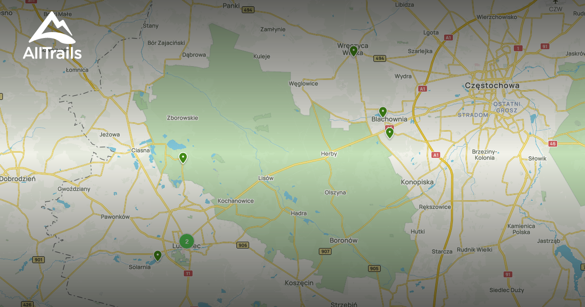 Best hikes and trails in Park Krajobrazowy Lasy nad Górną Liswartą ...