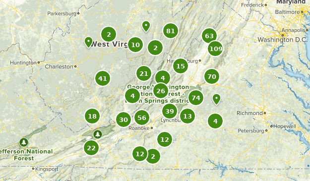 Best Views Trails in George Washington and Jefferson National Forests ...