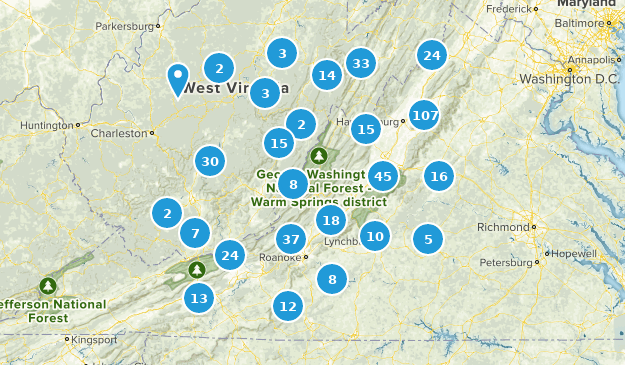 Best Walking Trails in George Washington and Jefferson National Forests ...