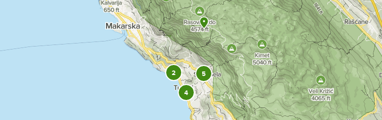 Os melhores trilhos que Aceitam cães em Tučepi | AllTrails