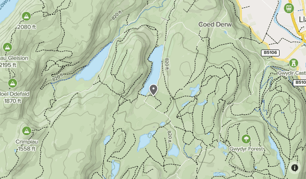 Llyn Geirionydd with Car Park | List | AllTrails